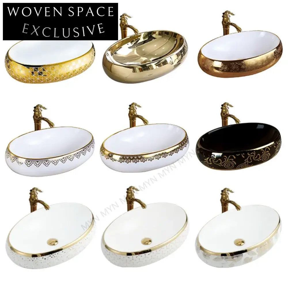 Elegant Modern Ceramic Vessel Sink, Countertop Lavabo Basin for Bathro ...