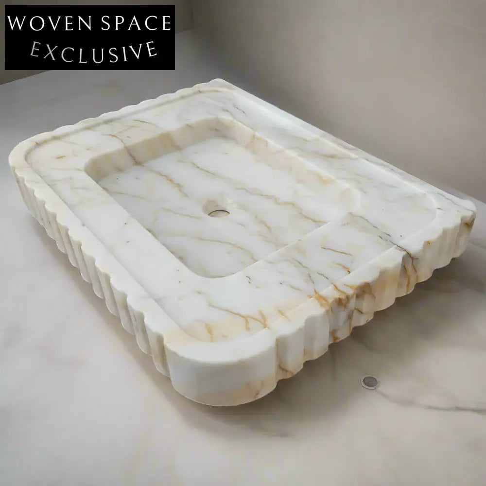 Lorenzo Calacatta Gold Marble Sink — Woven Space