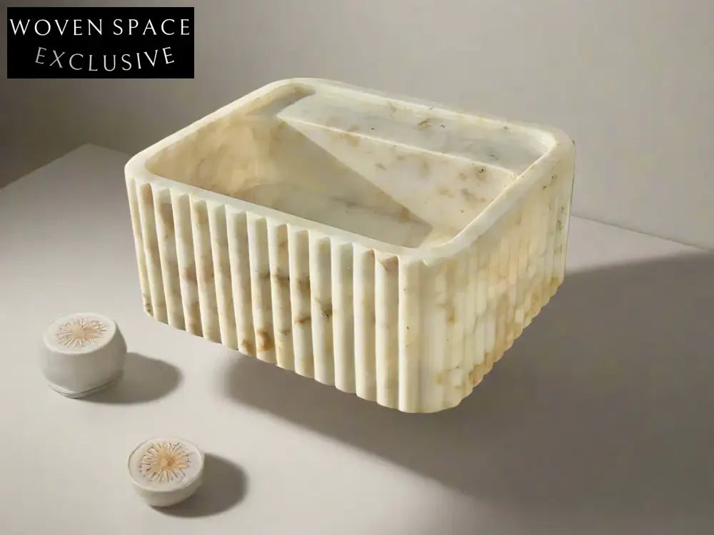 Lorenzo Calacatta ribbed Gold marble sink — Woven Space