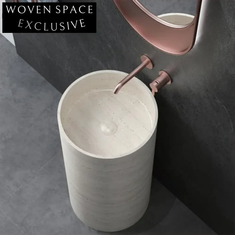 Modern Freestanding Artificial Stone Pedestal Basin for Elegant Bathro ...