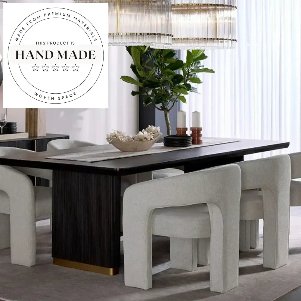 Modern Vintage Solid Wood Rectangular Banquet Villa Dining Table — Woven Space