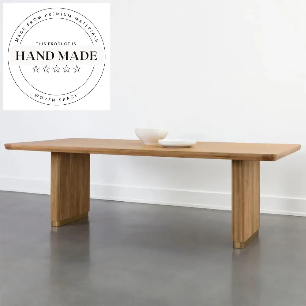 Modern Vintage Solid Wood Rectangular Banquet Villa Dining Table — Woven Space