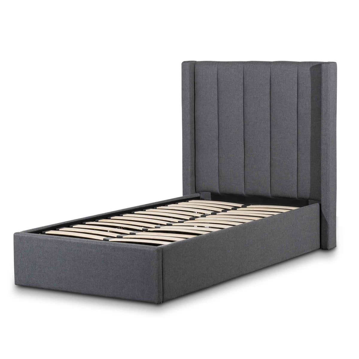 Charcoal Grey Single Bed Frame with Storage — Woven Space